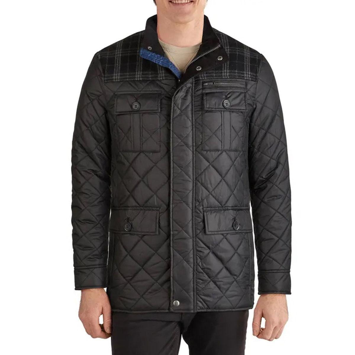 Click here for Mens Cole Haan Mixed Media Diamond Quilt Coat prices