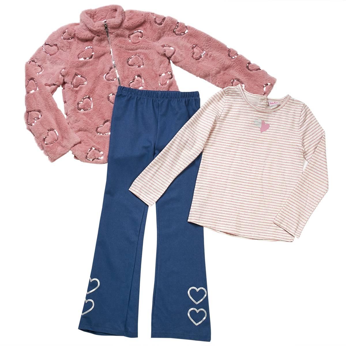 Click here for Girls (7-12) Little Lass(R) 3pc. Top w/ Faux Fur J... prices