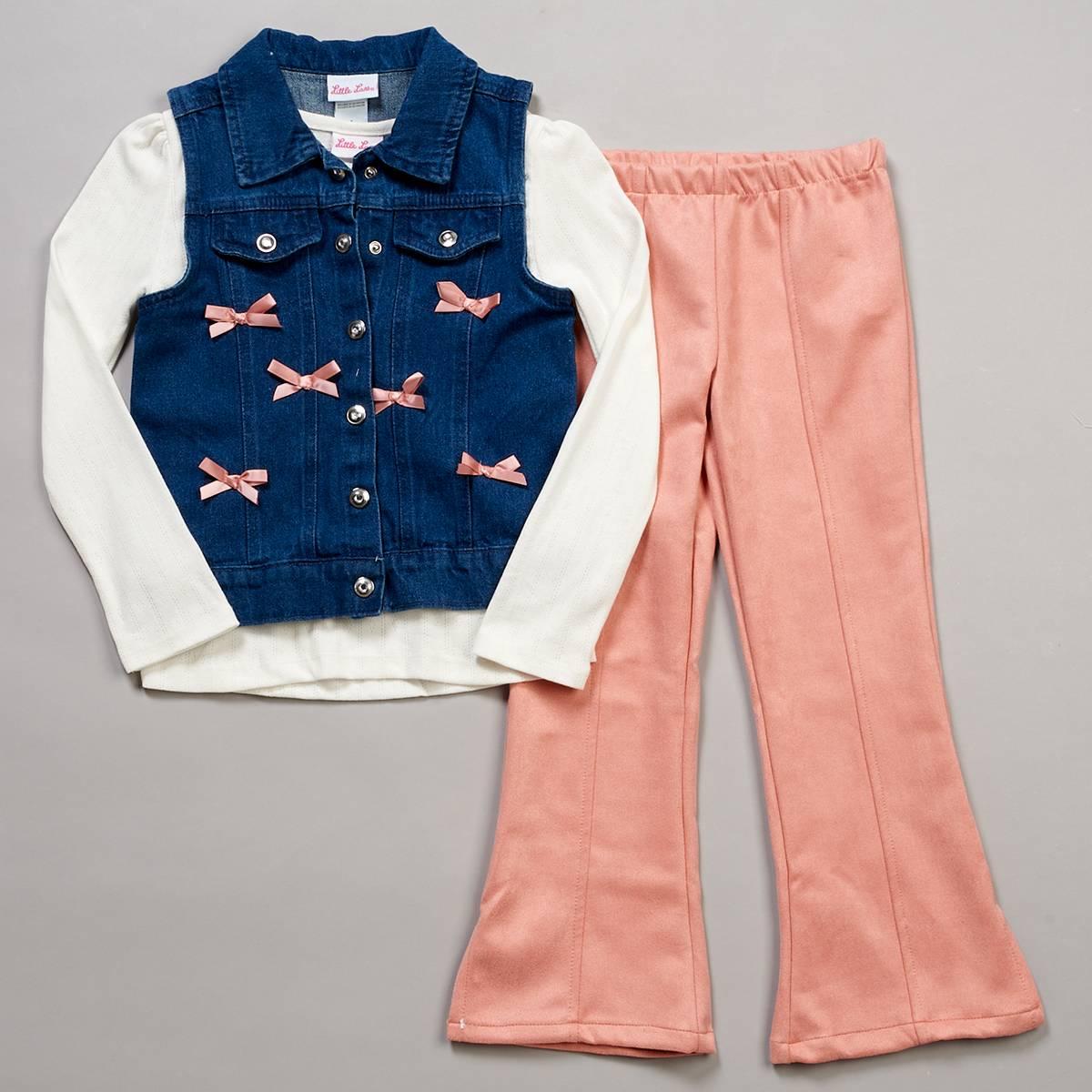 Click here for Girls (7-12) Little Lass(R) 3pc. Bow Vest Top & Fl... prices