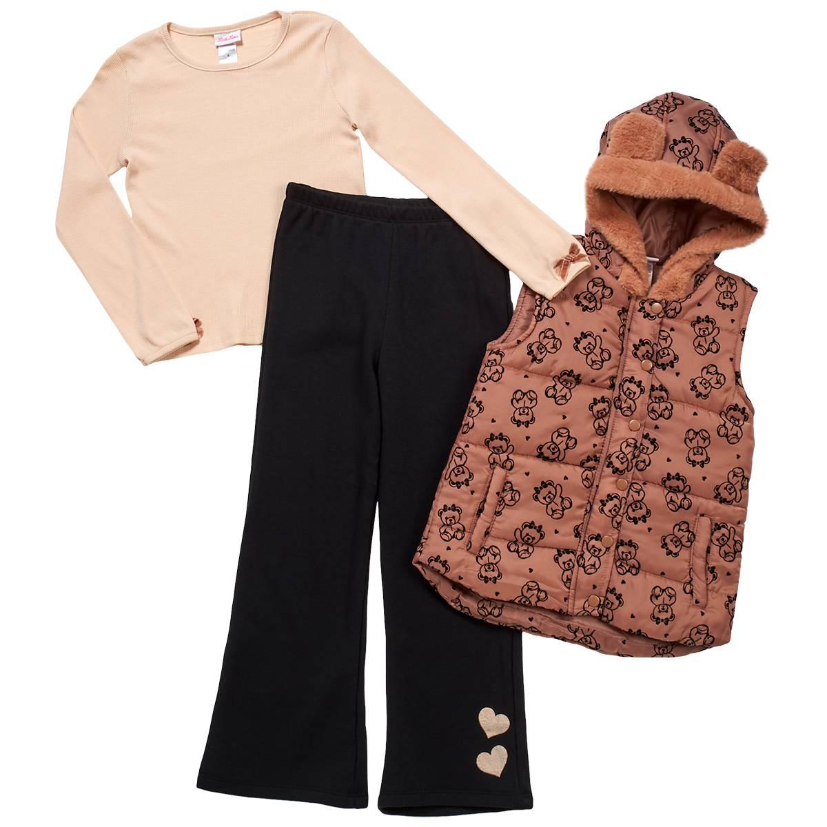 Click here for Girls (7-12) Little Lass(R) 3pc. Top w/ Bear Vest... prices