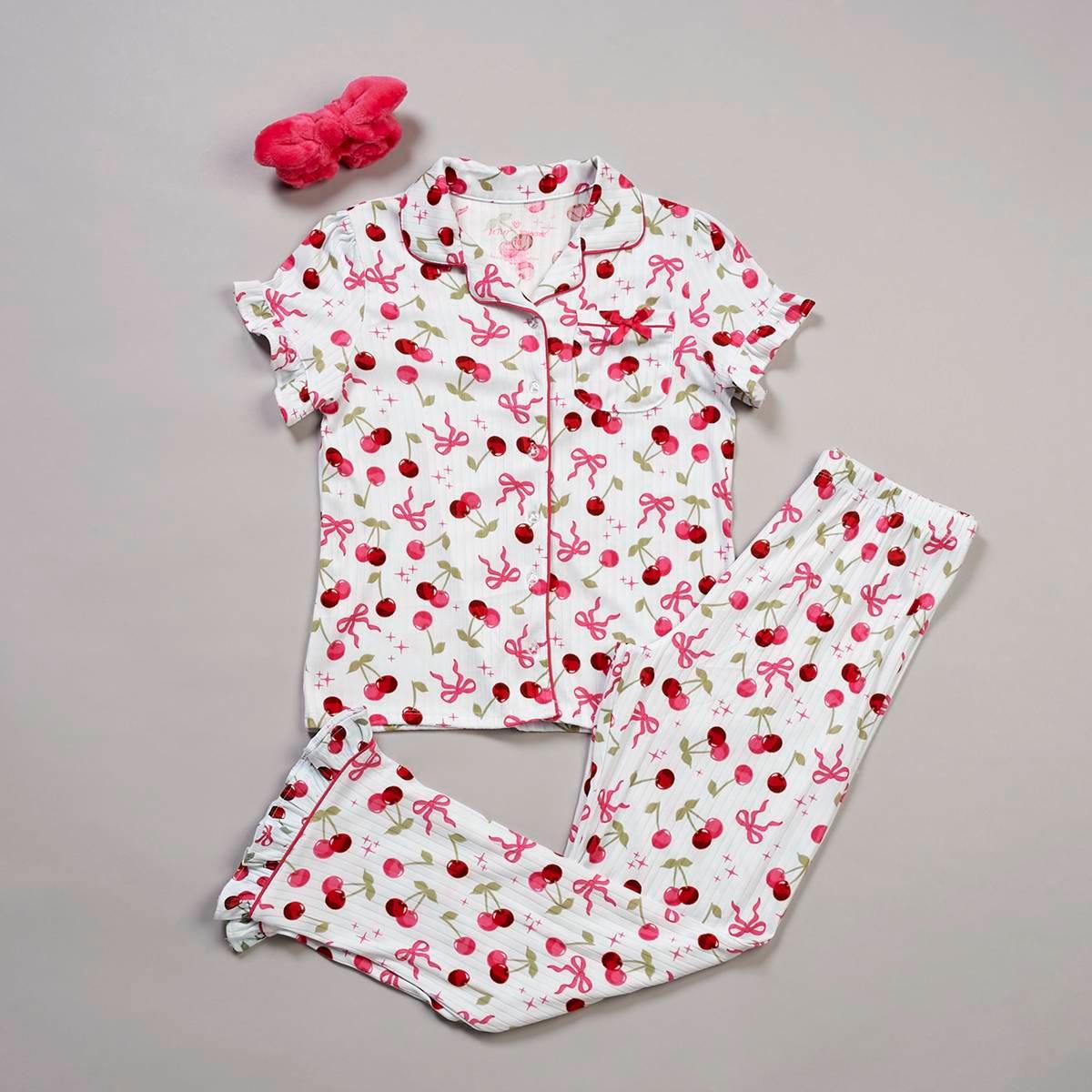 Click here for Girls (4-6x) Betsey Johnson 3pc. Cherry/Bow Rib Pa... prices