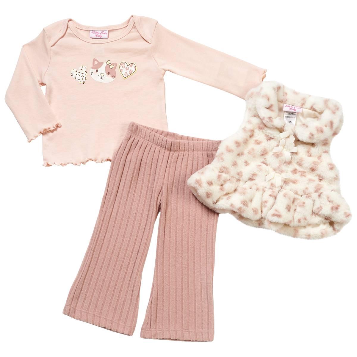 Click here for Baby Girl (12-24M) Little Lass(R) Baby 3pc. Fur Ve... prices