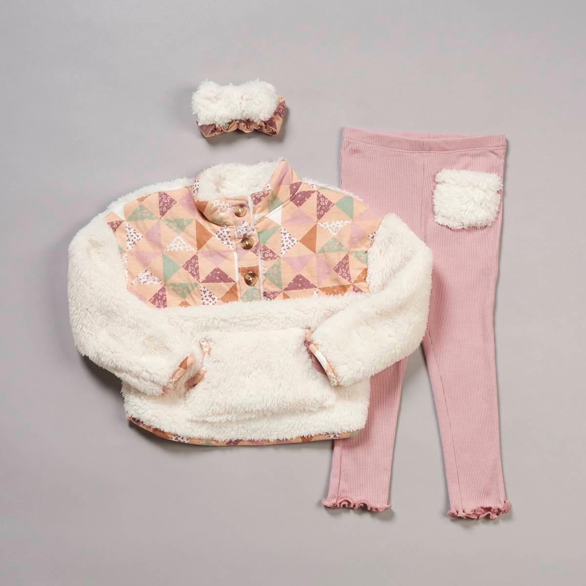 Click here for Baby Girl (12-24M) Little Lass(R) 3pc. Sherpa Top... prices