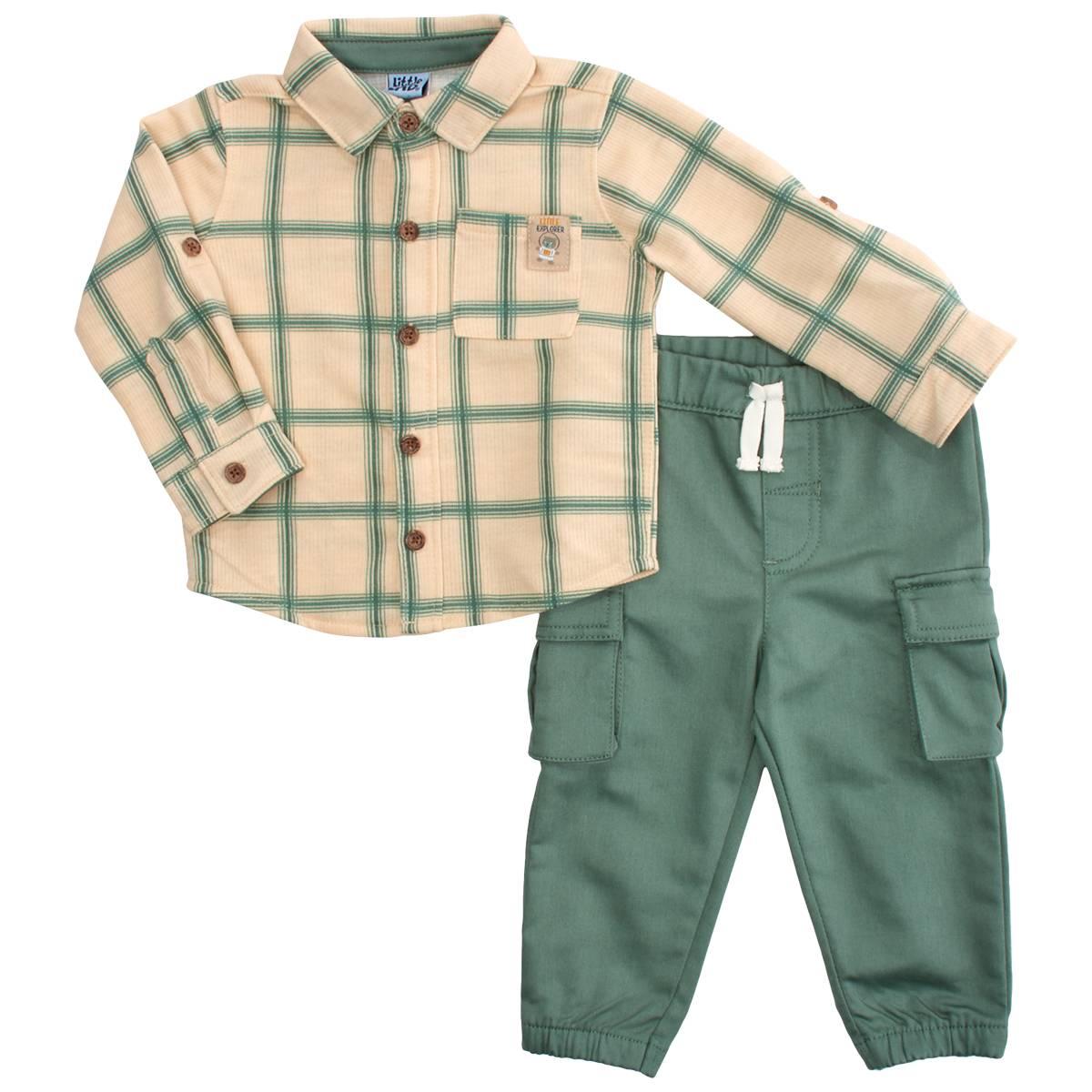 Click here for Baby Boy (12-24M) Little Lad(R) Plaid Roll Sleeve... prices