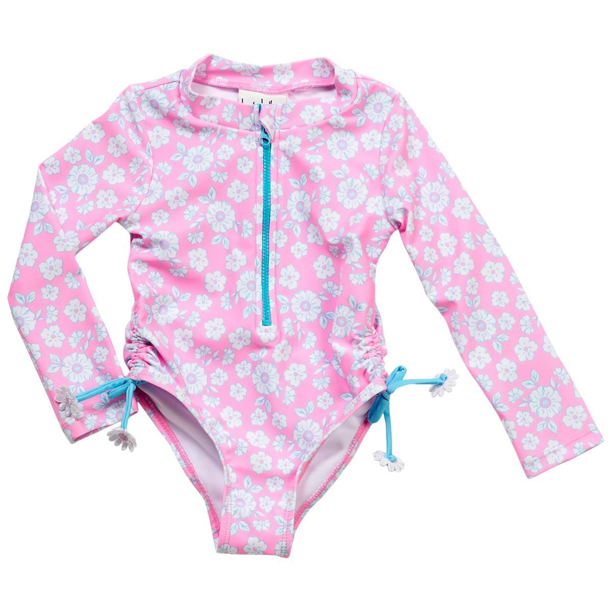 Click here for Toddler Girl Nicole Miller Floral Rashguard One Pi... prices