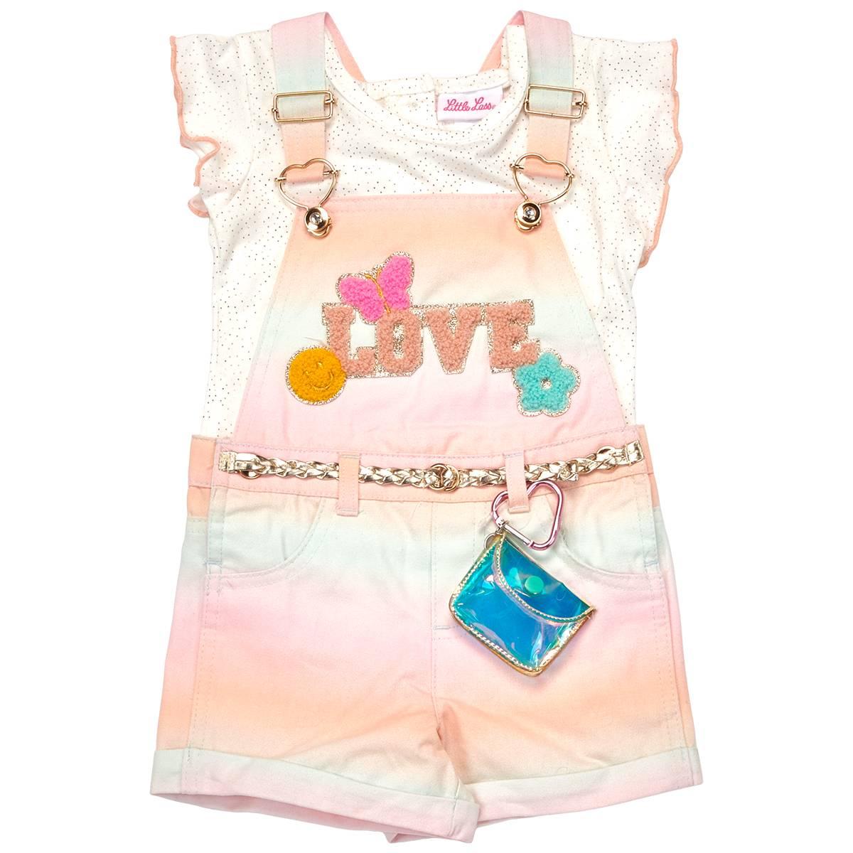 Click here for Toddler Girl Little Lass(R) Tie Dye Shortalls Set... prices