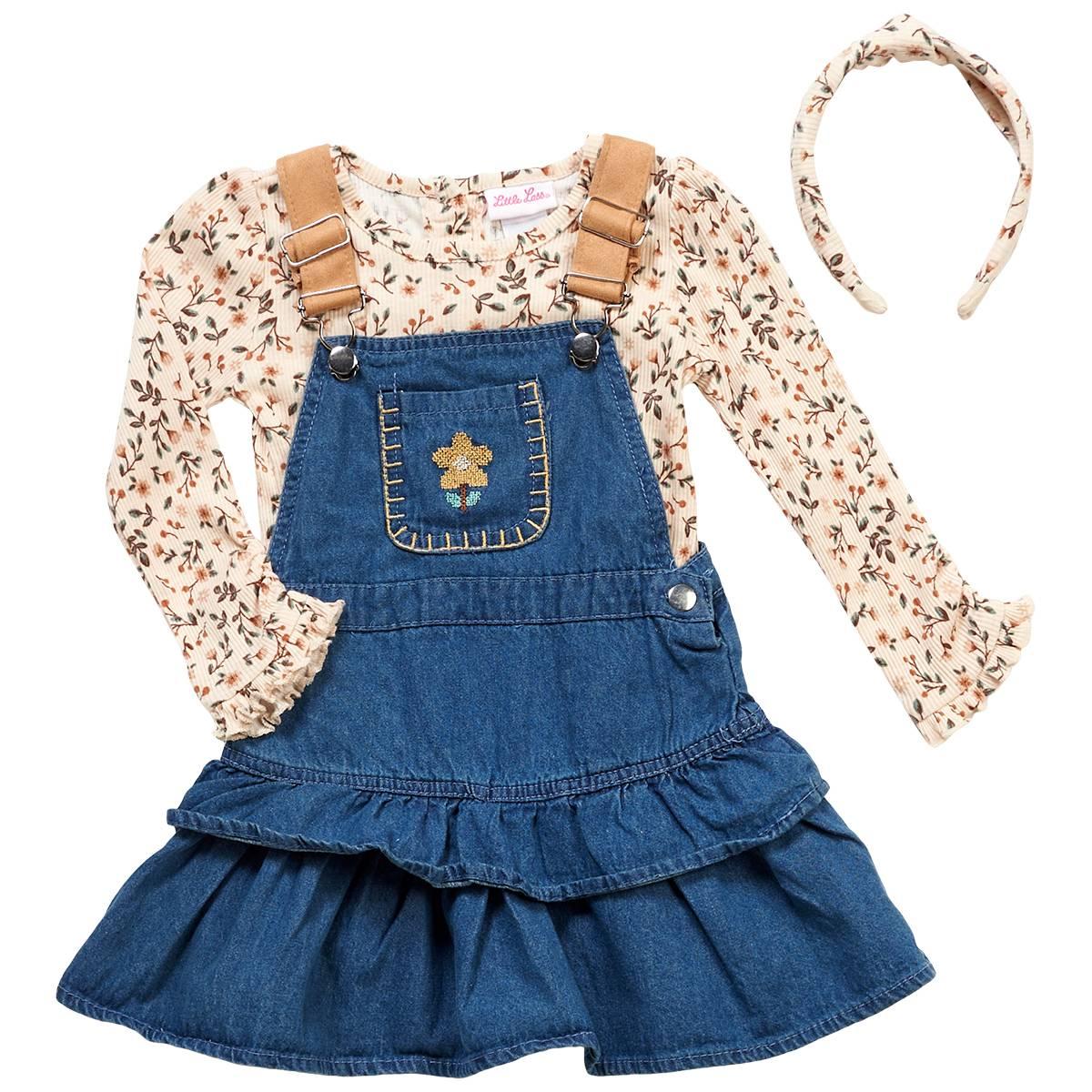 Click here for Toddler Girl Little Lass(R) 3pc. Denim Ruffle Jump... prices