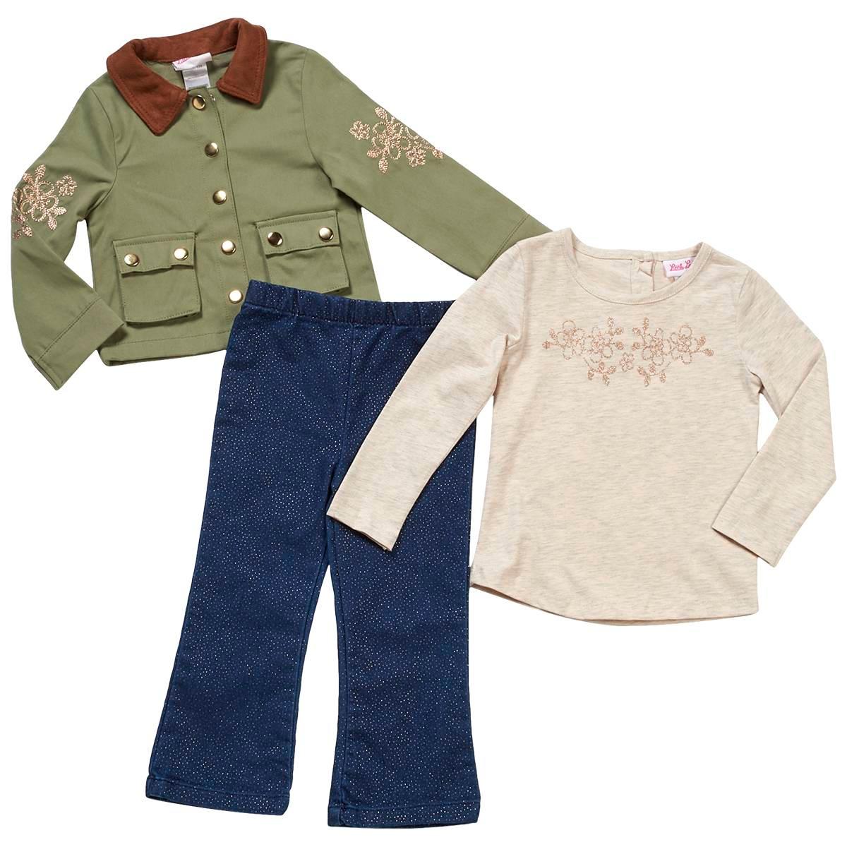 Click here for Toddler Girl Little Lass(R) 3pc. Floral Embroidere... prices