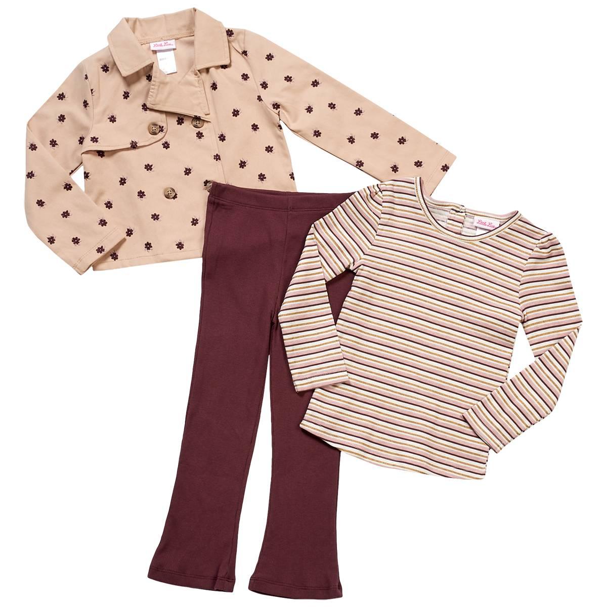 Click here for Toddler Girl Little Lass(R) 3pc. Striped Tee & Flo... prices