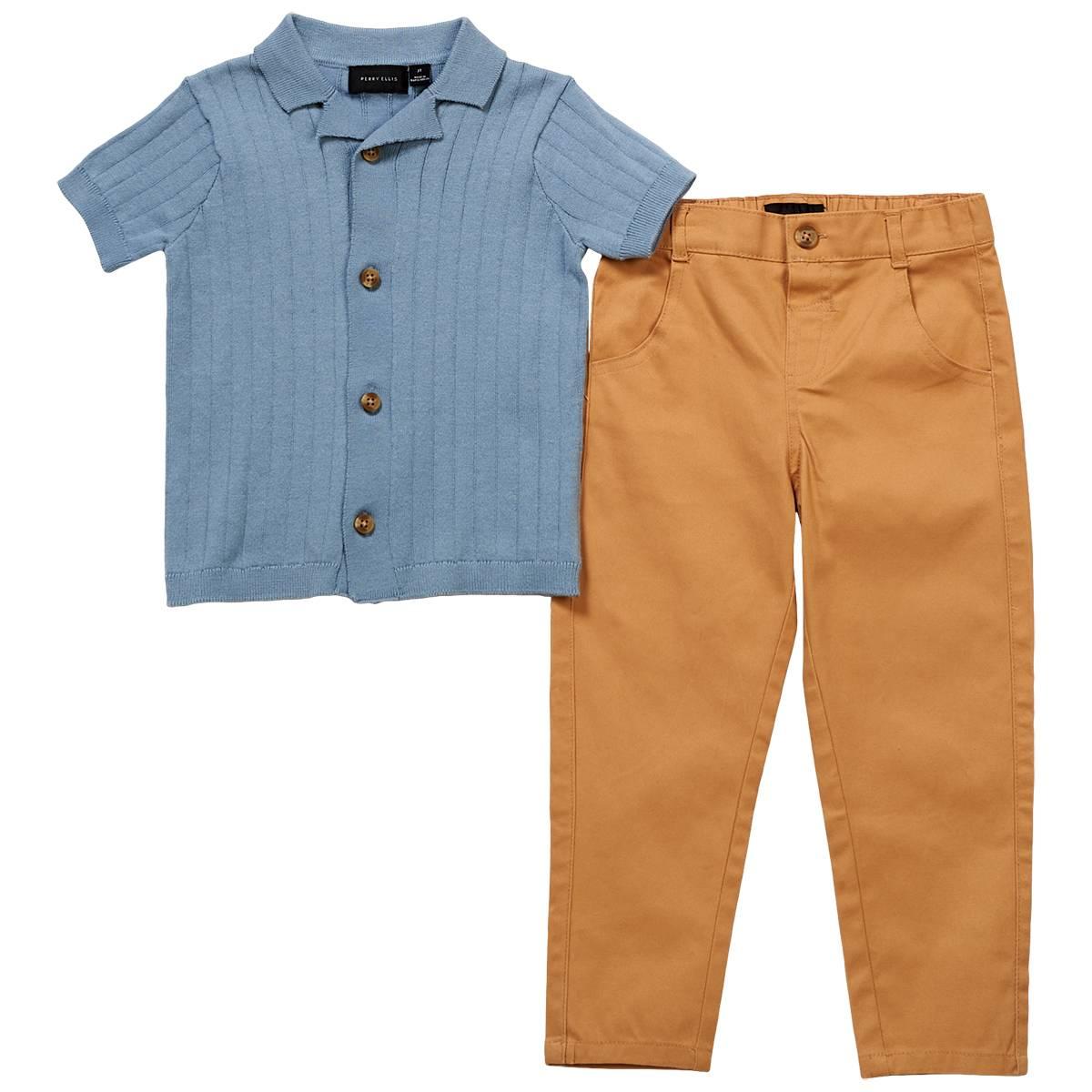 Click here for Toddler Boy Perry Ellis Sweater Polo & Pants Set prices