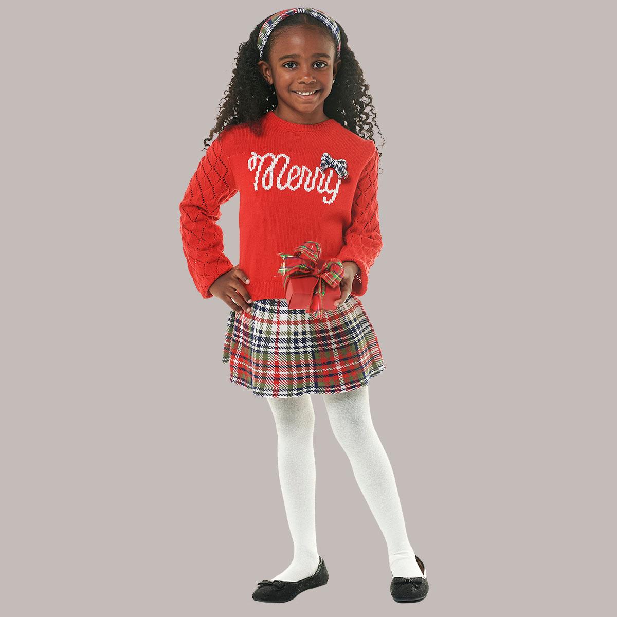 Click here for Girls (4-6x) Little Lass(R) Merry Knit Sweater & P... prices