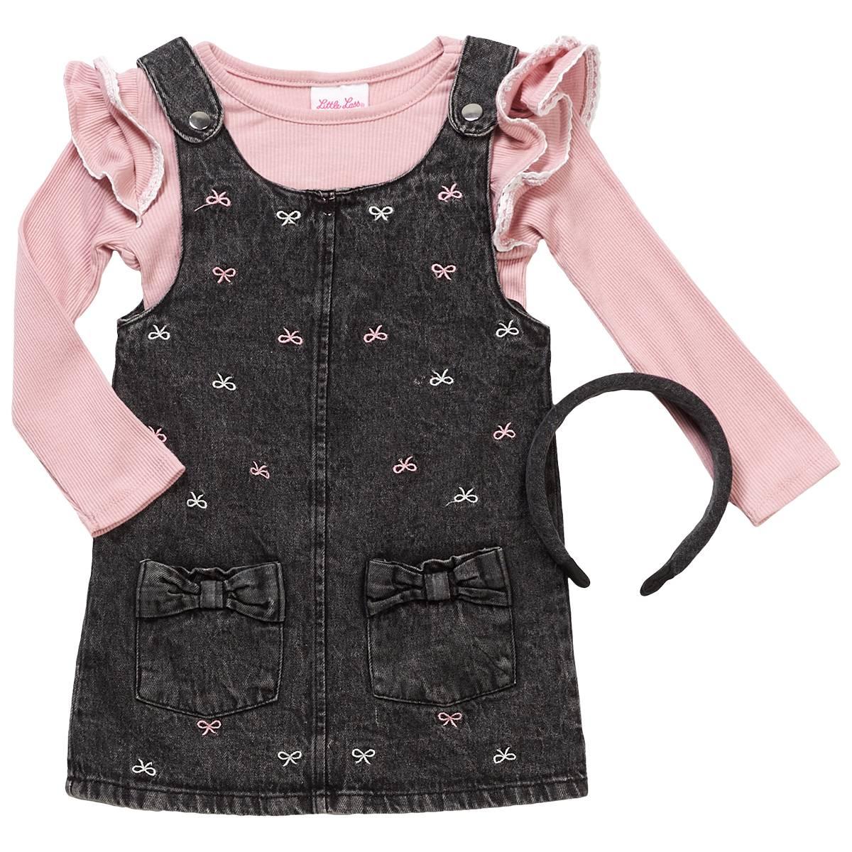 Click here for Girls (4-6x) Little Lass(R) Denim Bow Jumper & Rib... prices