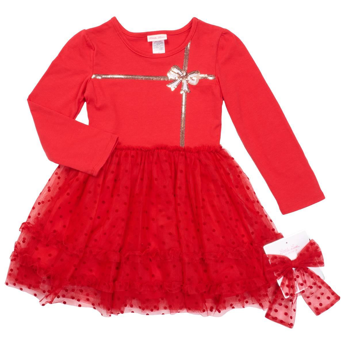 Click here for Girls (4-6x) Little Lass(R) Sequin Present Mesh Do... prices
