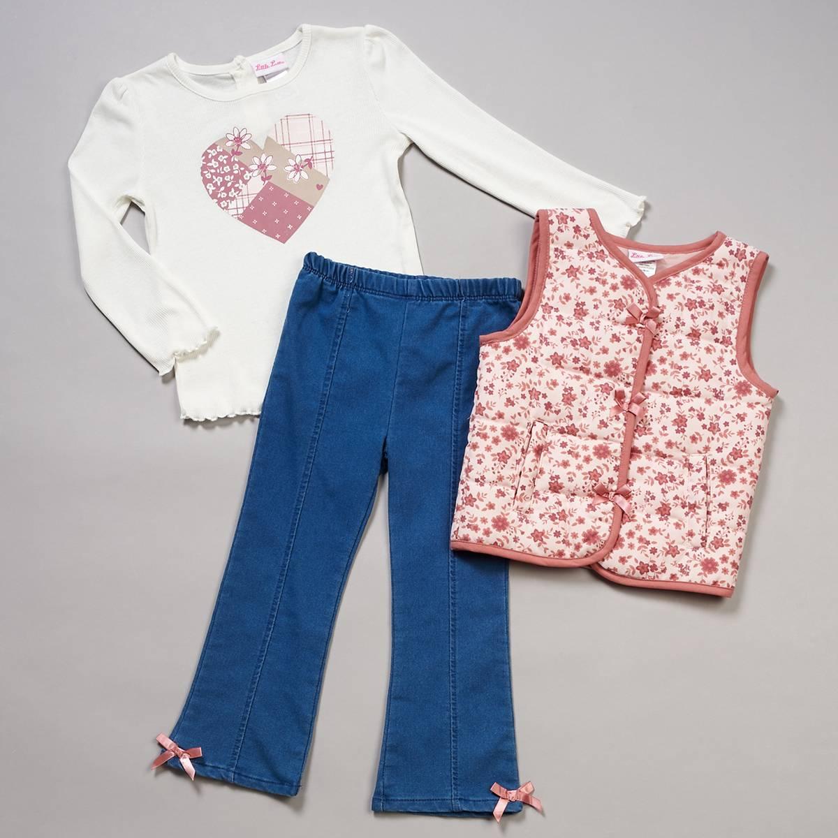 Click here for Girls (4-6x) Little Lass(R) 3pc. Quilted Floral Ve... prices