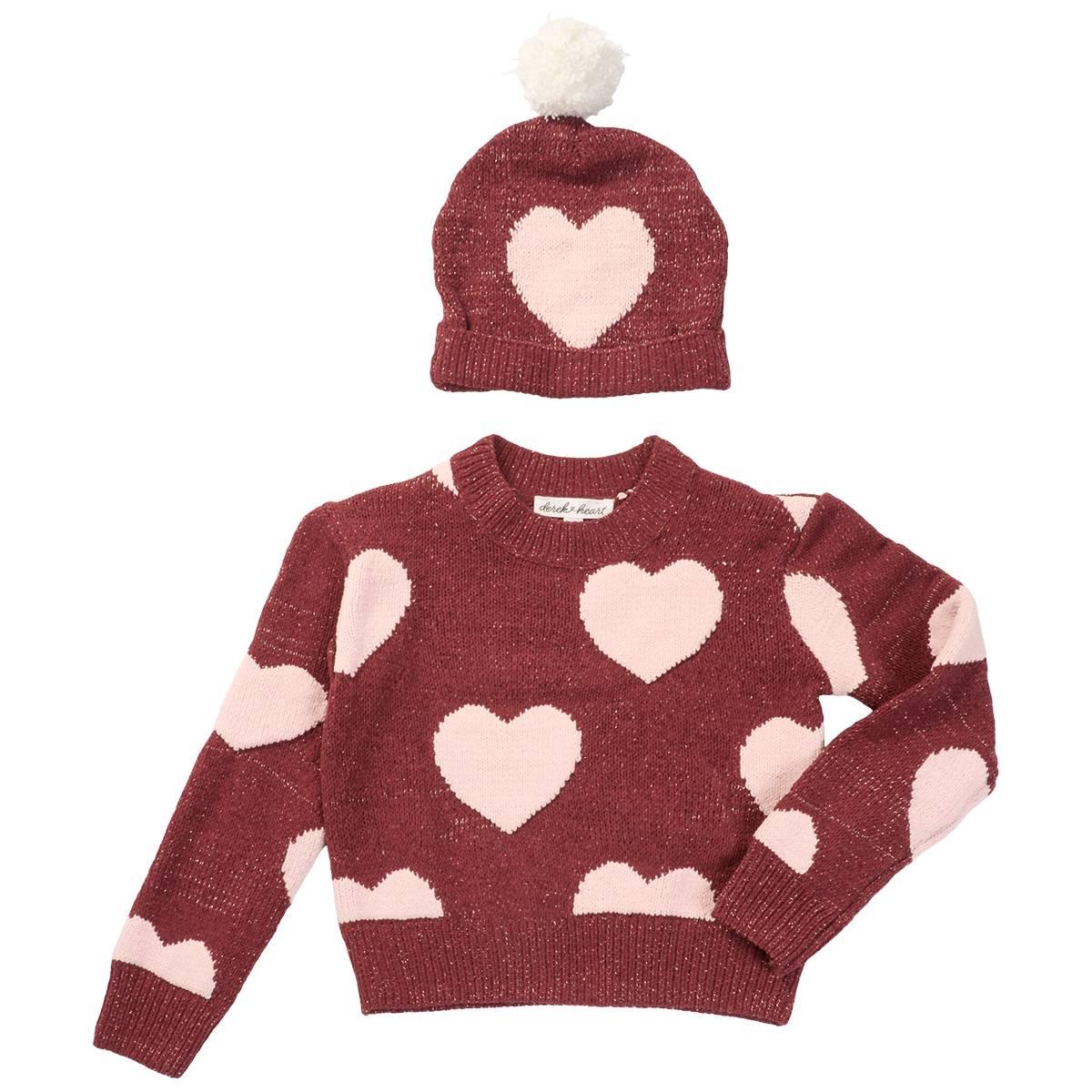 Click here for Girls (7-12) Derek Heart Lurex Heart Crew Neck Swe... prices