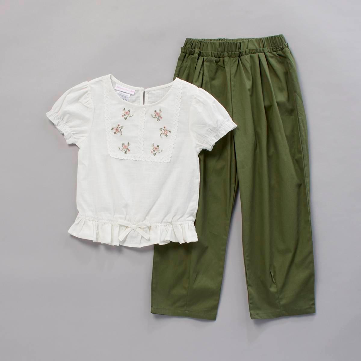 Click here for Girls (4-6x) Bonnie Jean Peplum Top to Paperbag Pa... prices