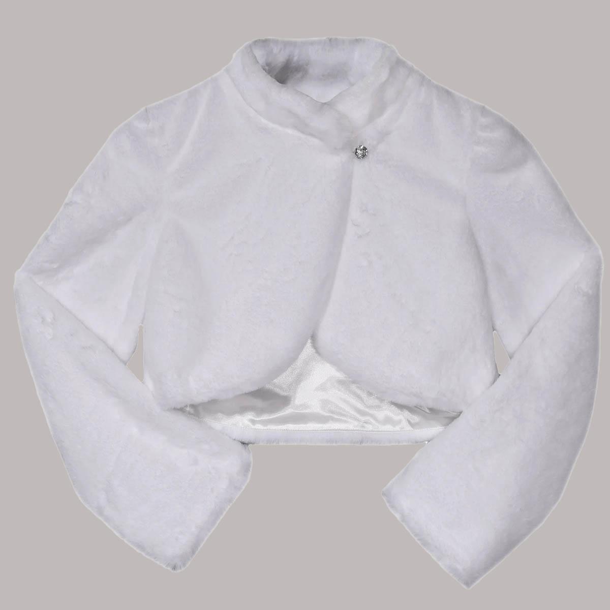 Click here for Girls (7-16) Bonnie Jean Long Sleeve Faux Fur Wrap prices