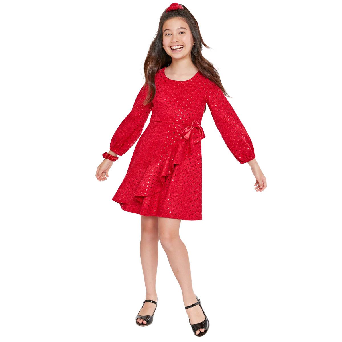 Click here for Girls (7-16) Bonnie Jean Long Sleeve Foil Dot Knit... prices