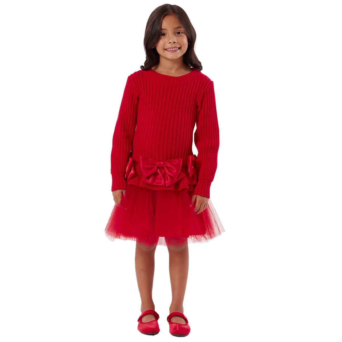 Click here for Girls (7-16) Bonnie Jean Solid Sweater & Mesh Bow... prices
