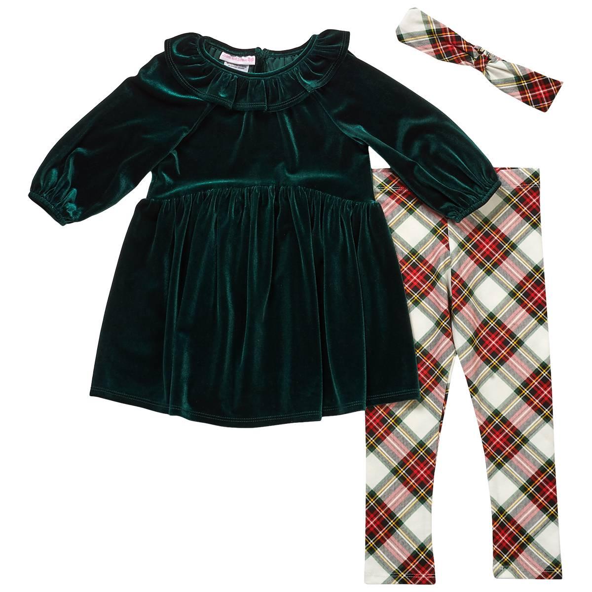 Click here for Toddler Girl Bonnie Jean Velvet Tunic & Plaid Legg... prices