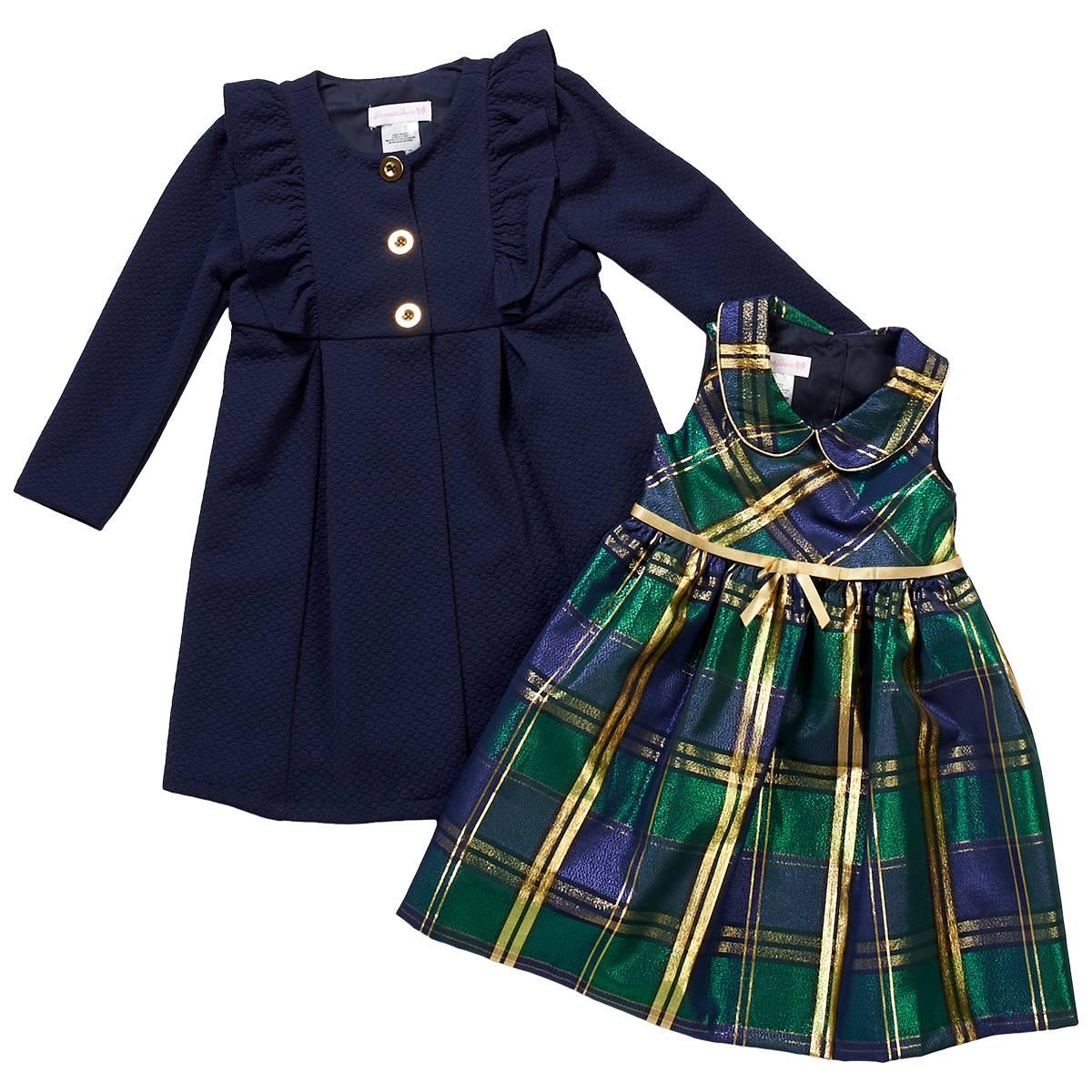 Click here for Toddler Girl Bonnie Jean 2pc. Plaid Dress & Knit C... prices