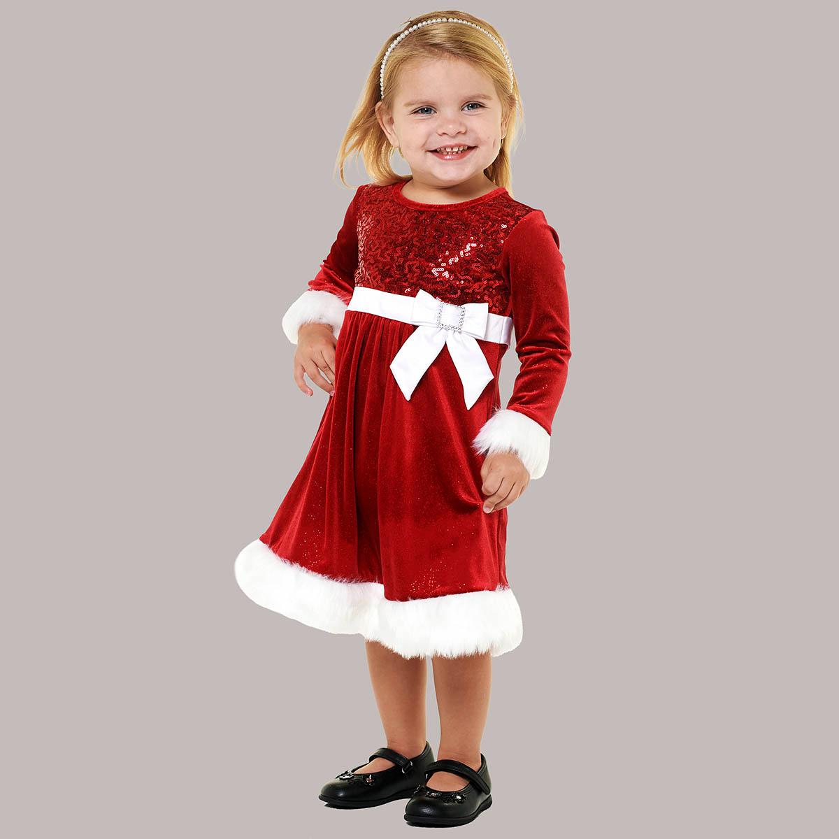 Click here for Toddler Girl Bonnie Jean Velvet Santa Dress prices