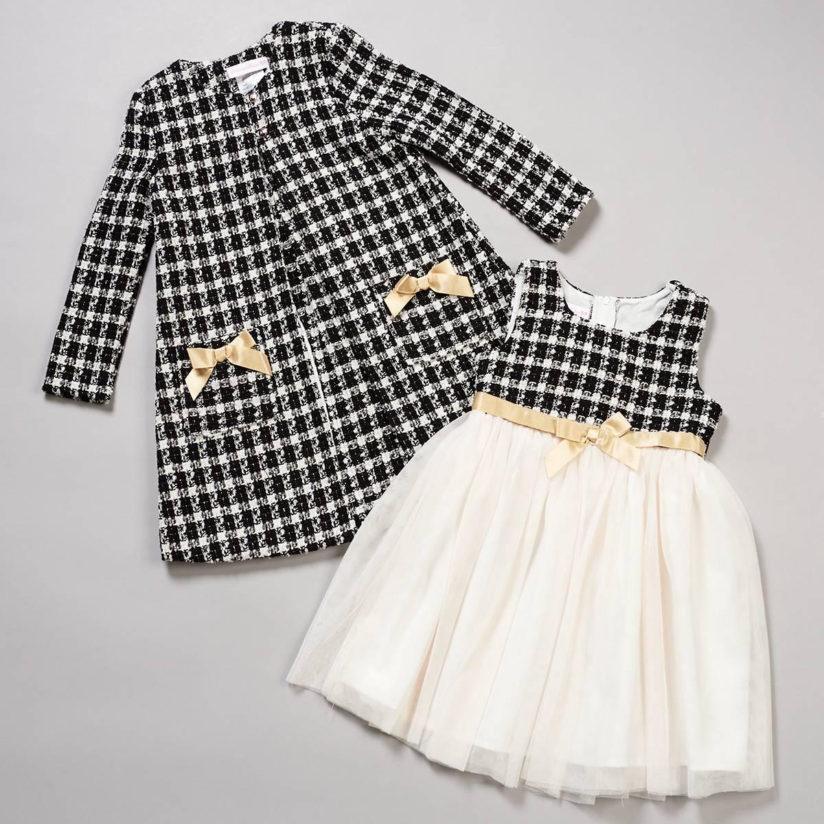 Click here for Toddler Girl Bonnie Jean Plaid Coat & Dress Set prices