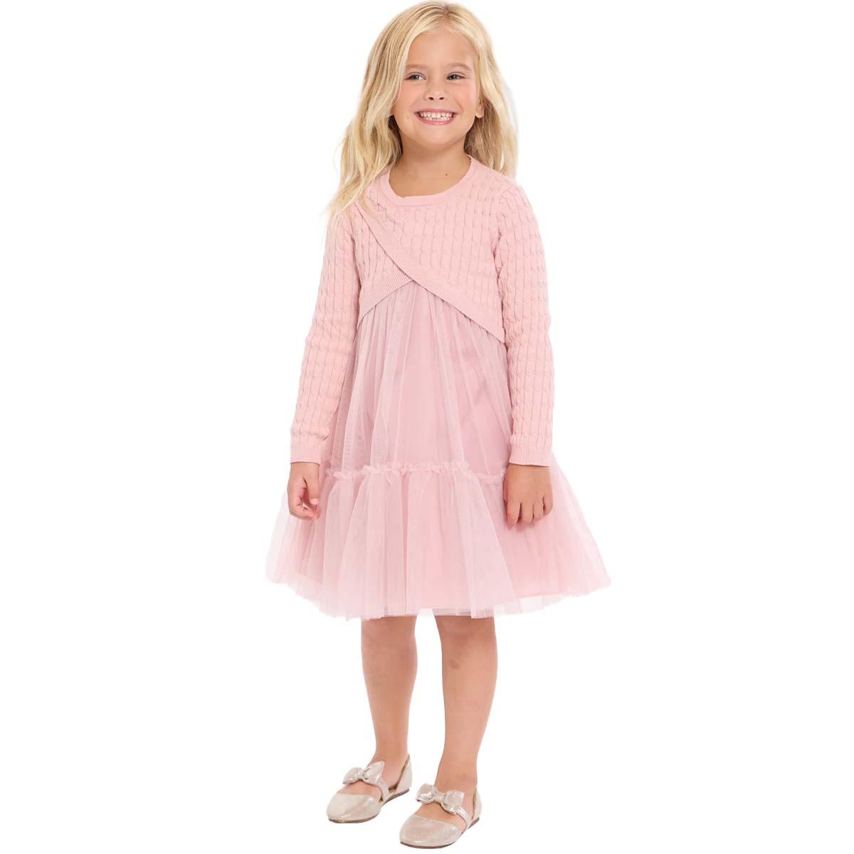 Click here for Girls (4-6x) Bonnie Jean Faux Wrap Sweater Bodice... prices