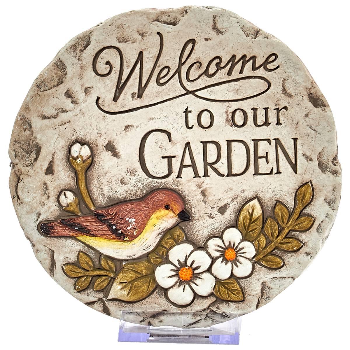 Click here for Welcome to my Garden Cement Stepping Stone prices
