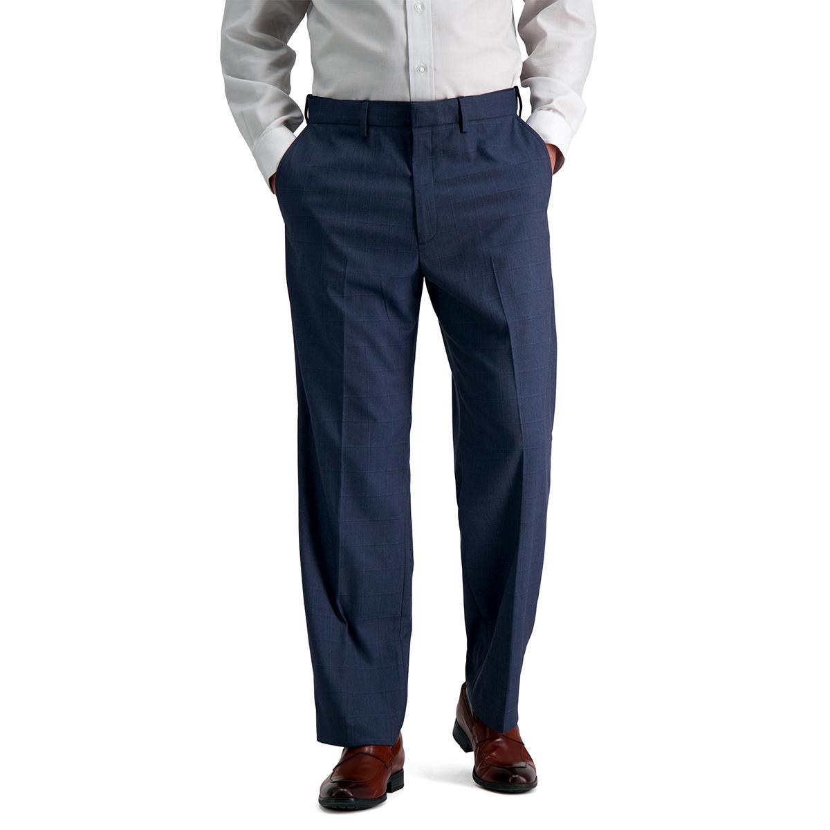 Mens Haggar(R) Blue Heather Shark Pants
