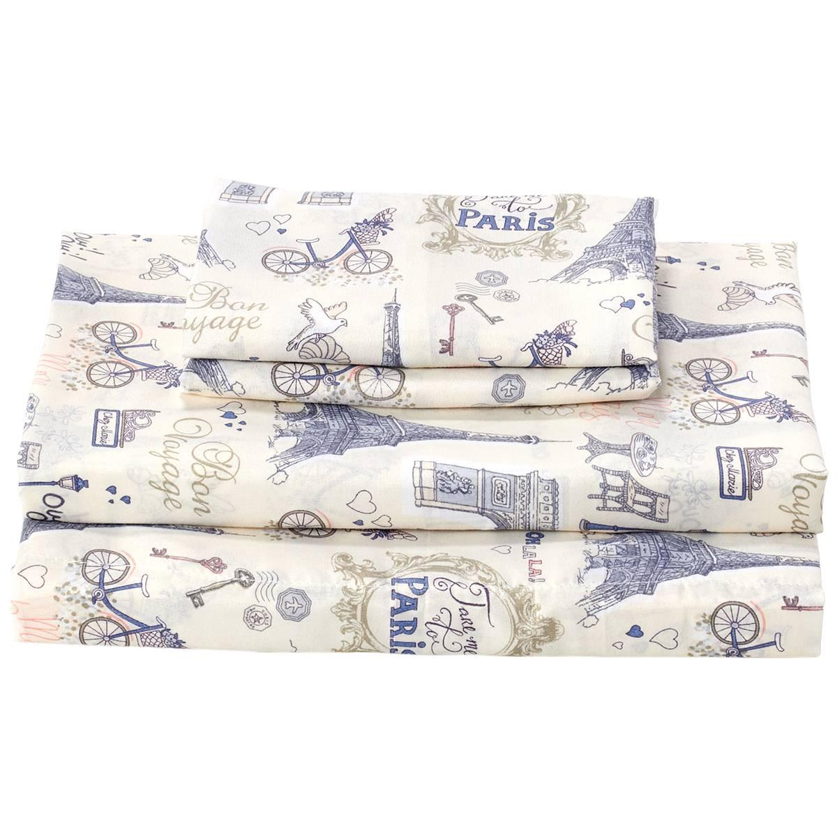 Click here for Ashley Cooper Take Me To Paris Microfiber Sheet Se... prices