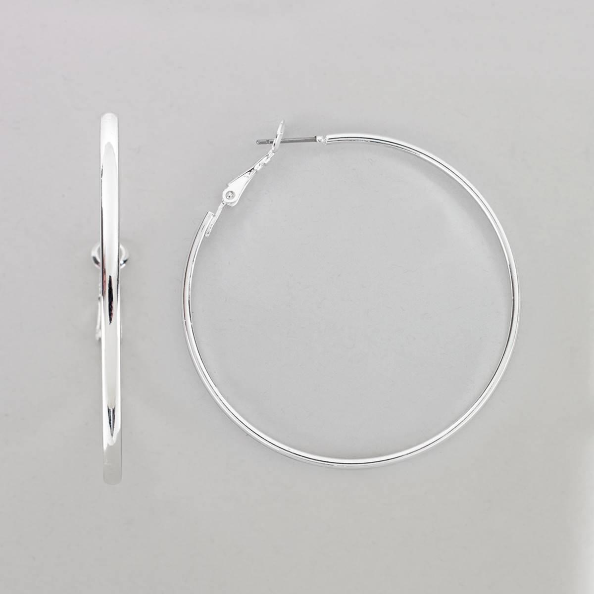 Click here for Design Collection Silver Medium Hoop Earrings prices
