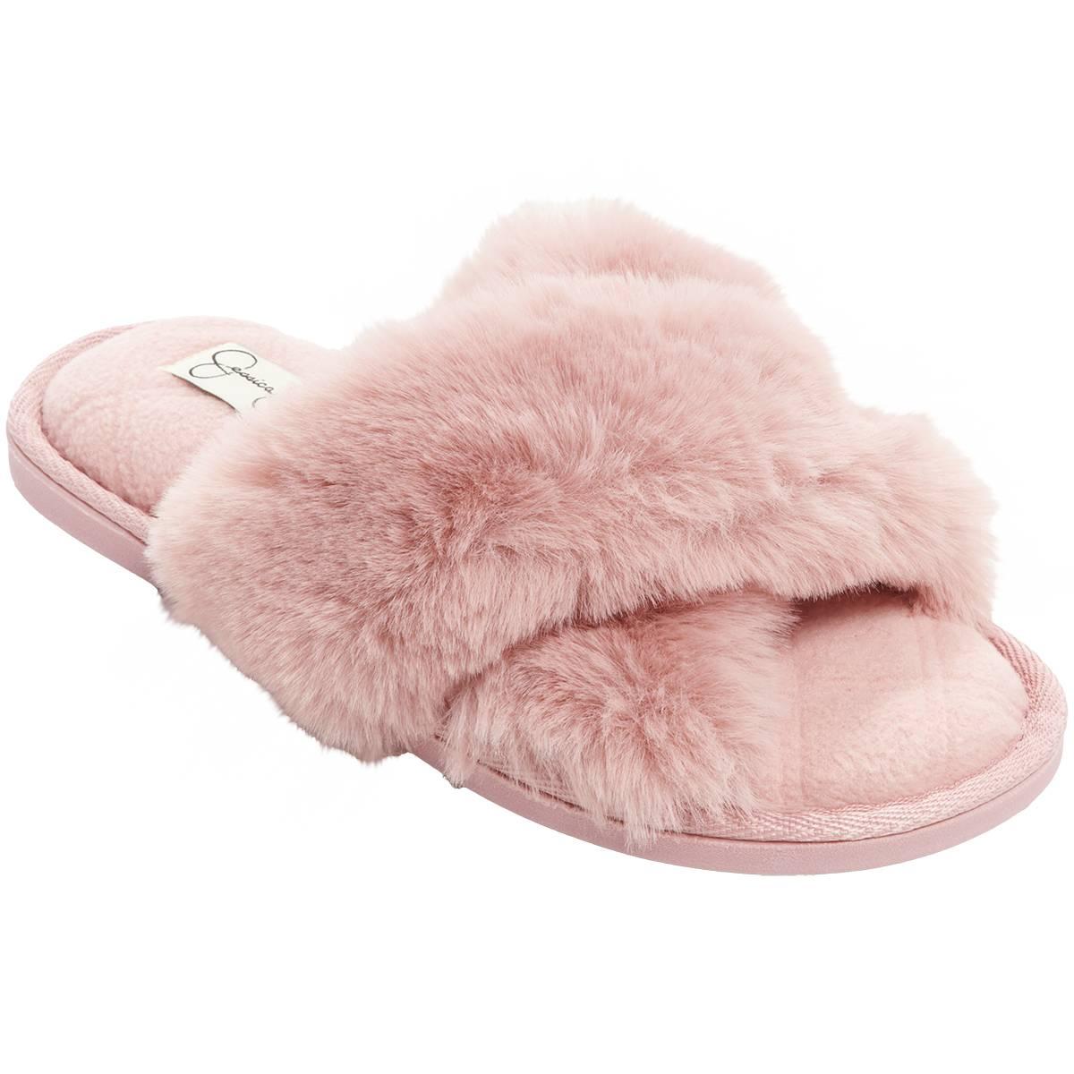 Click here for Womens Jessica Simpson Plush Cross Slide Slippers prices
