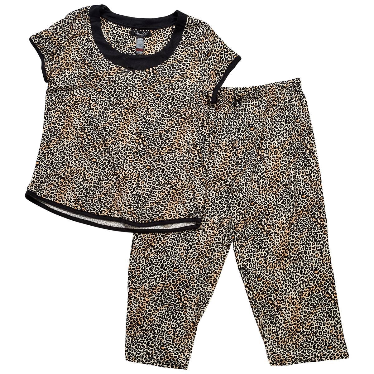 Click here for Womens Rene Rofe(R) Short Sleeve Leopard Capri Paj... prices