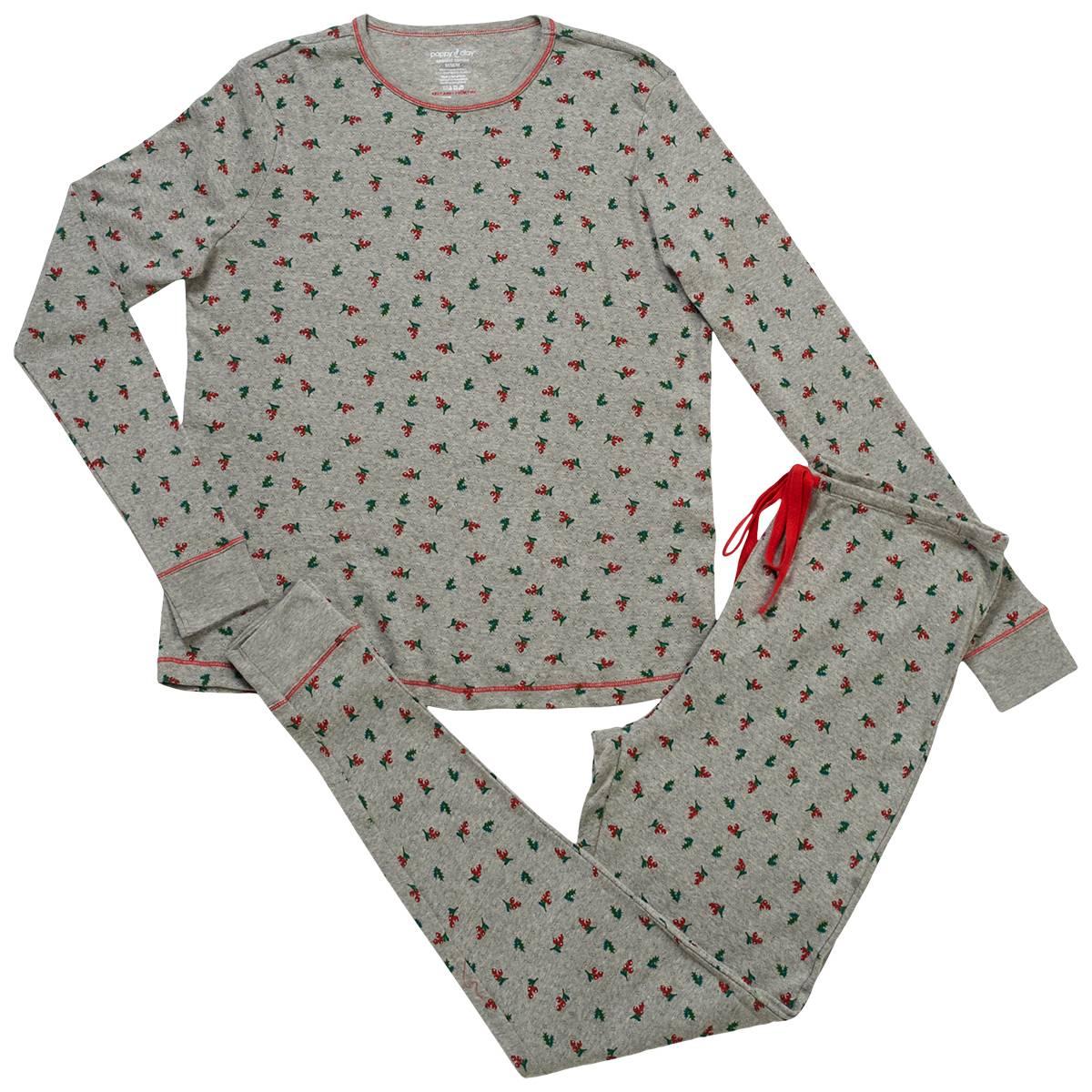 Click here for Womens Poppy & Clay Holly Leaves Pajama Set prices