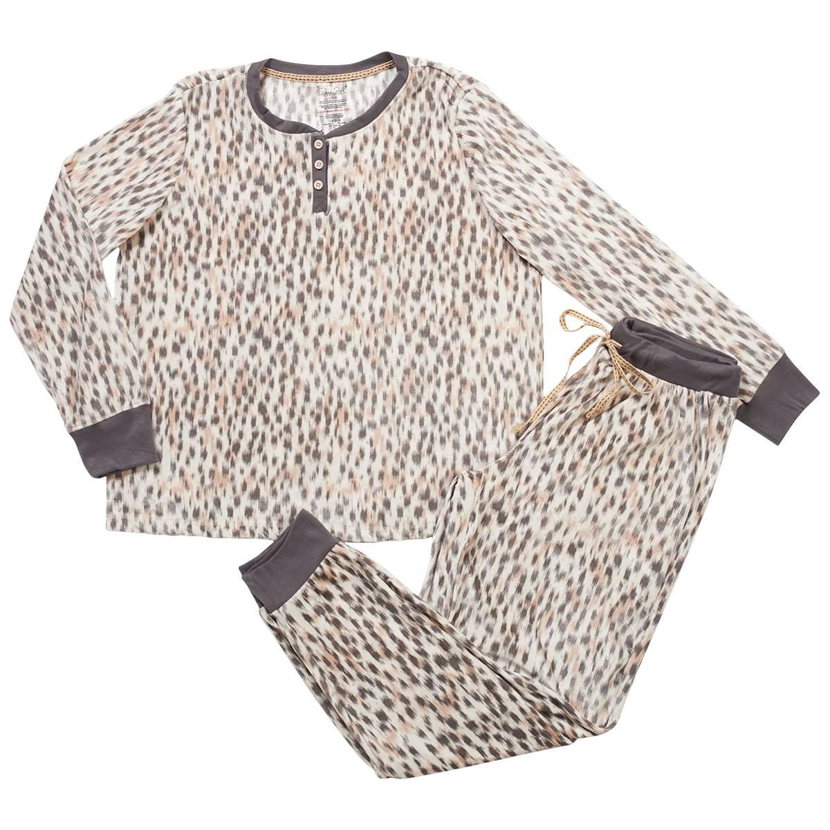 Click here for Womens Rene Rofe(R) Long Sleeve Velour Rib Animal... prices