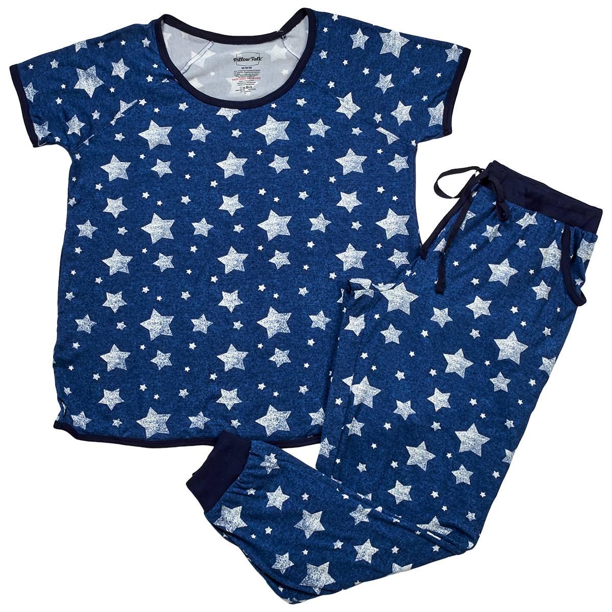 Click here for Womens Pillow Talk Short Sleeve Stars Jogger Pajam... prices