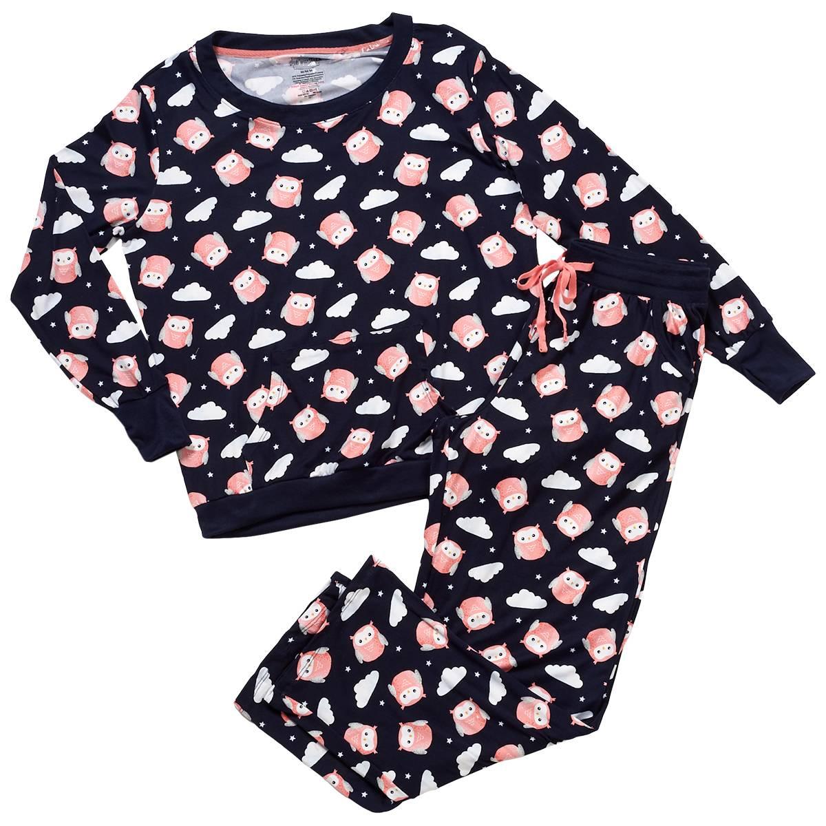Click here for Juniors Pillow Talk Long Sleeve Owls Pajama Set prices