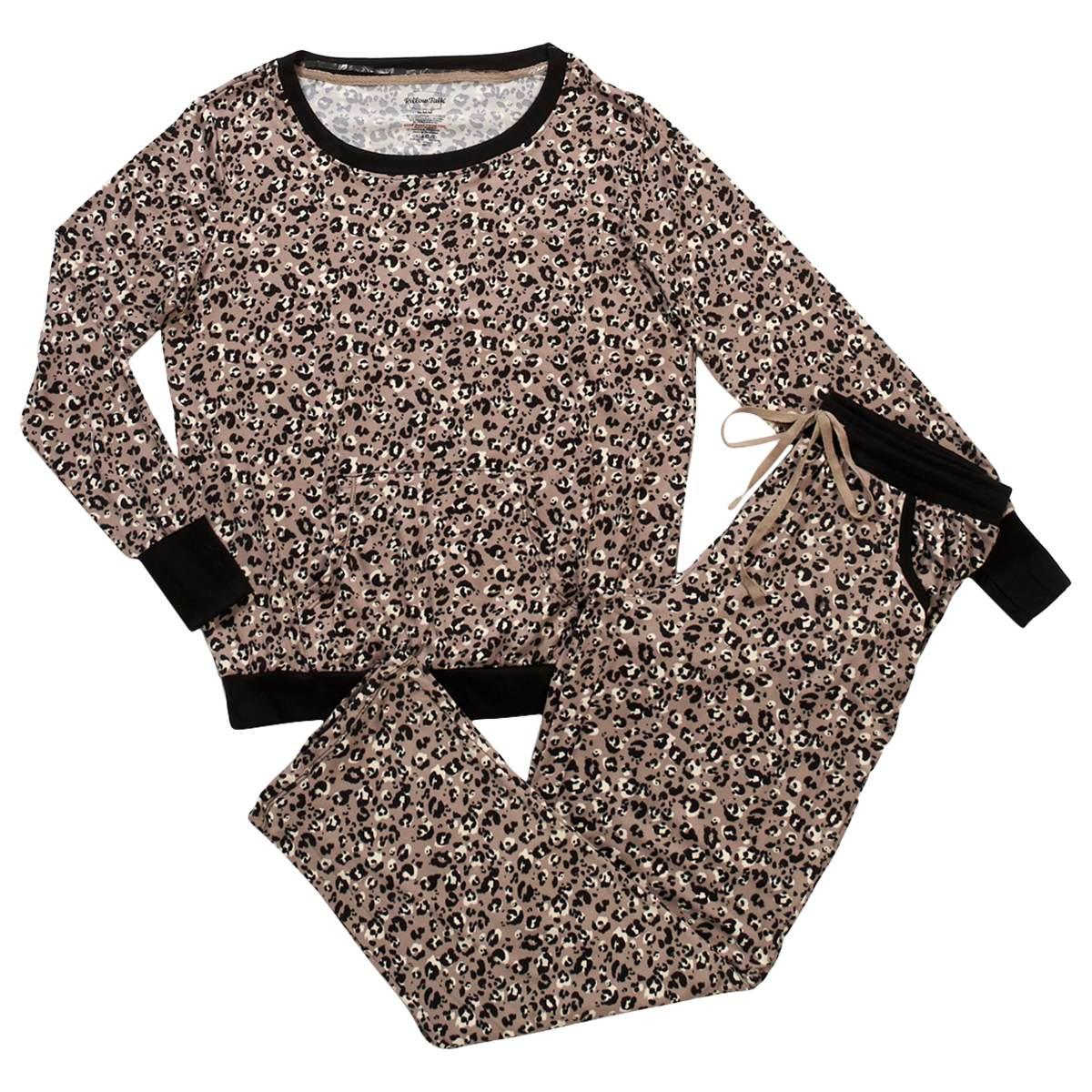 Click here for Juniors Pillow Talk Long Sleeve Leopard Pajama Set prices