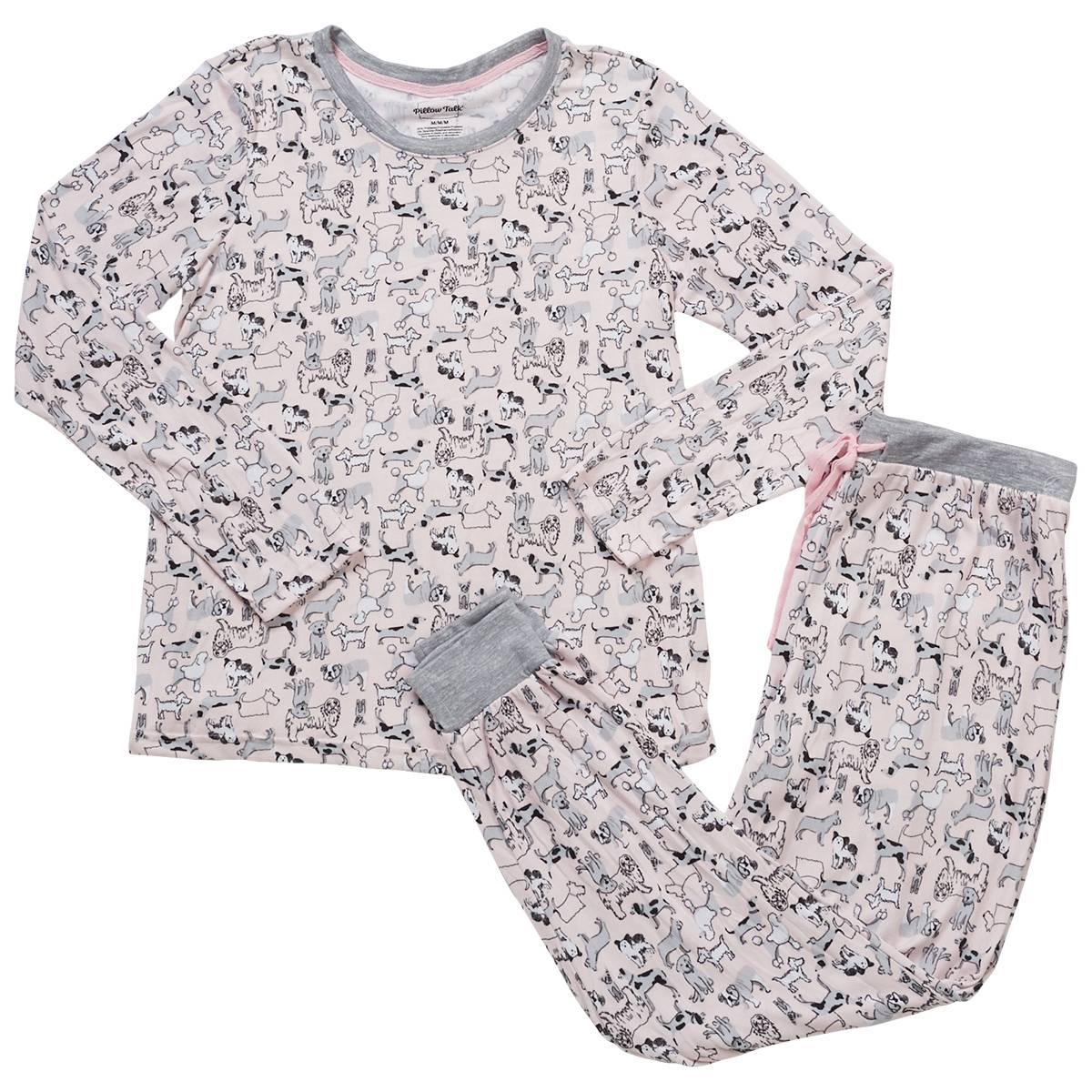 Click here for Womens Pillow Talk Long Sleeve Dog Scoop Neck Hacc... prices