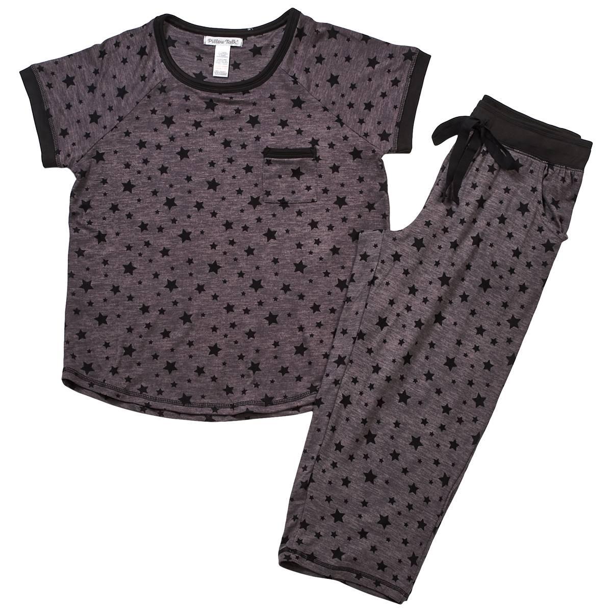 Click here for Juniors Pillow Talk Short Sleeve Star Capri Pajama... prices