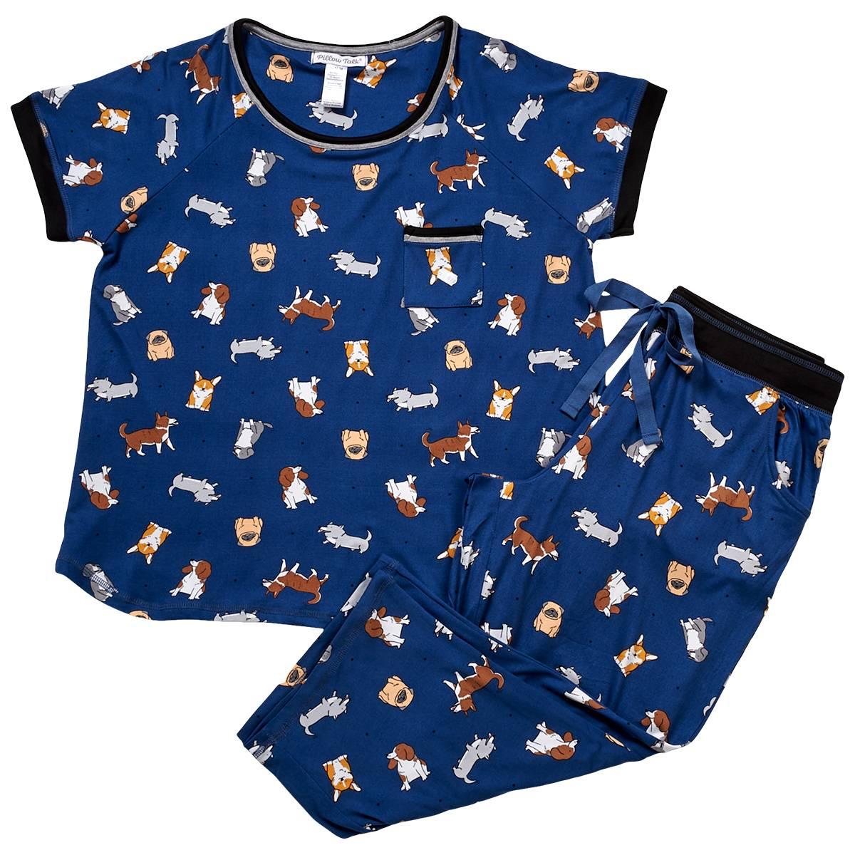 Click here for Juniors Pillow Talk Suede Dogs Capri Pajama Set prices