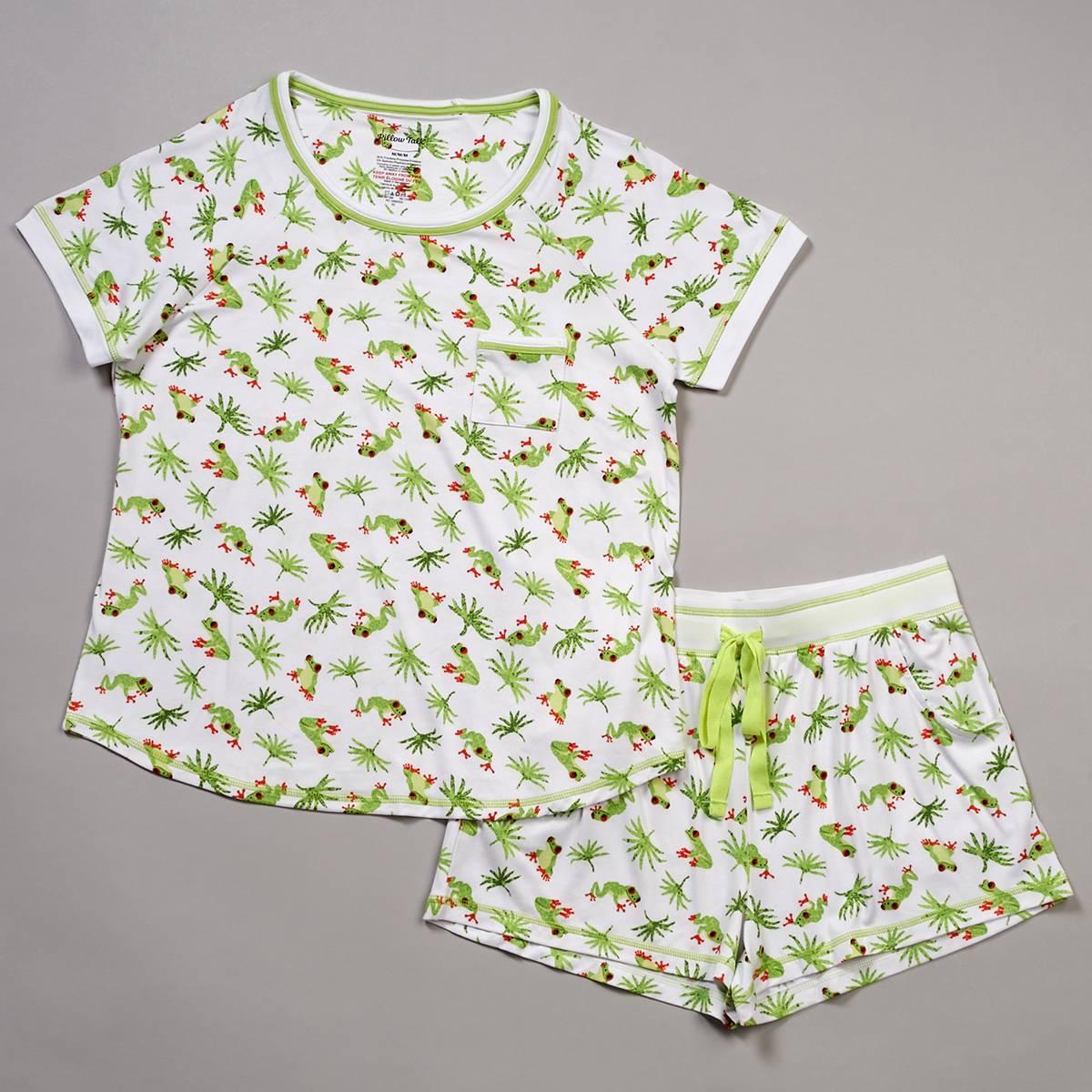 Click here for Juniors Pillow Talk Short Sleeve Frogs Boxer Pajam... prices