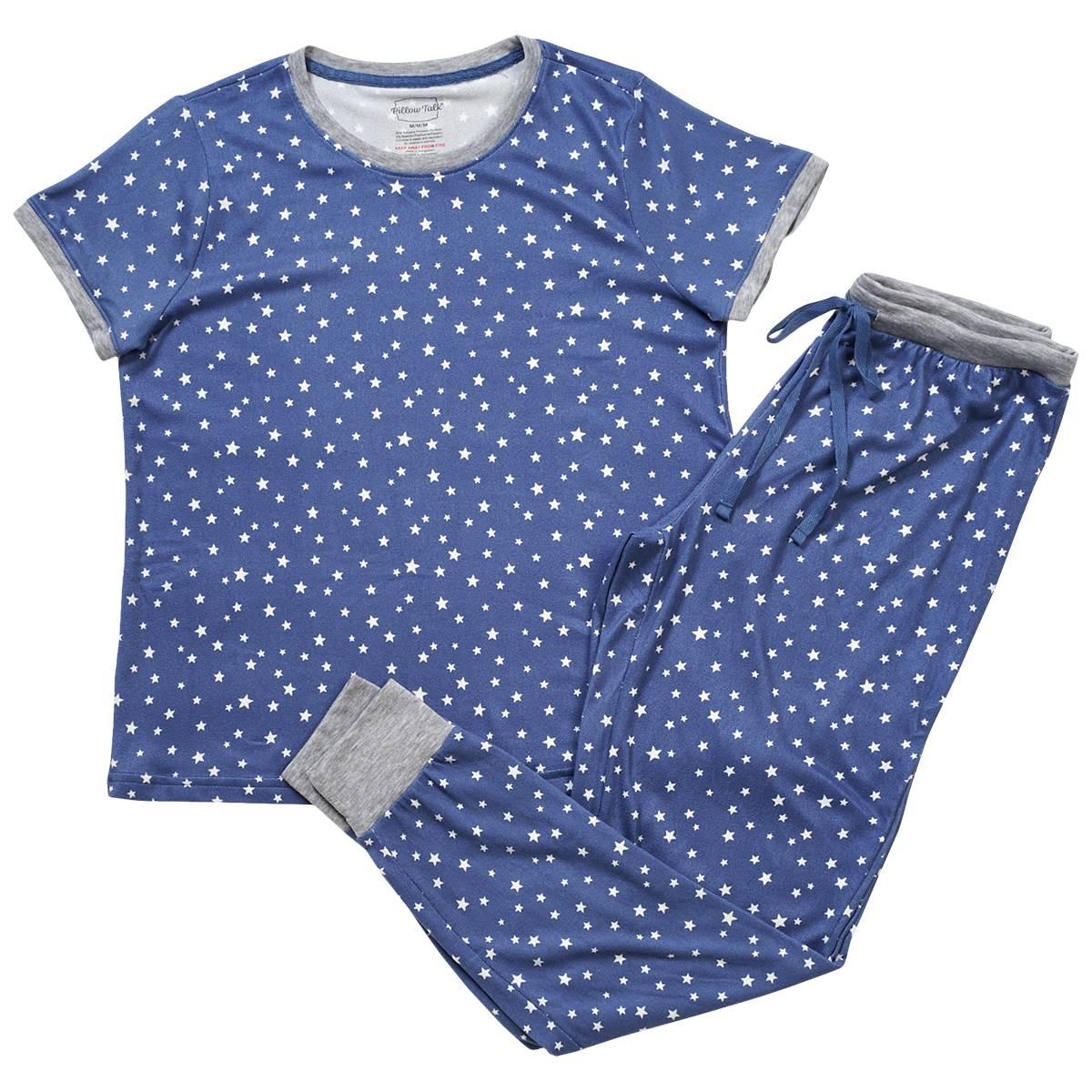 Click here for Juniors Pillow Talk Short Sleeve Stars Jogger Paja... prices