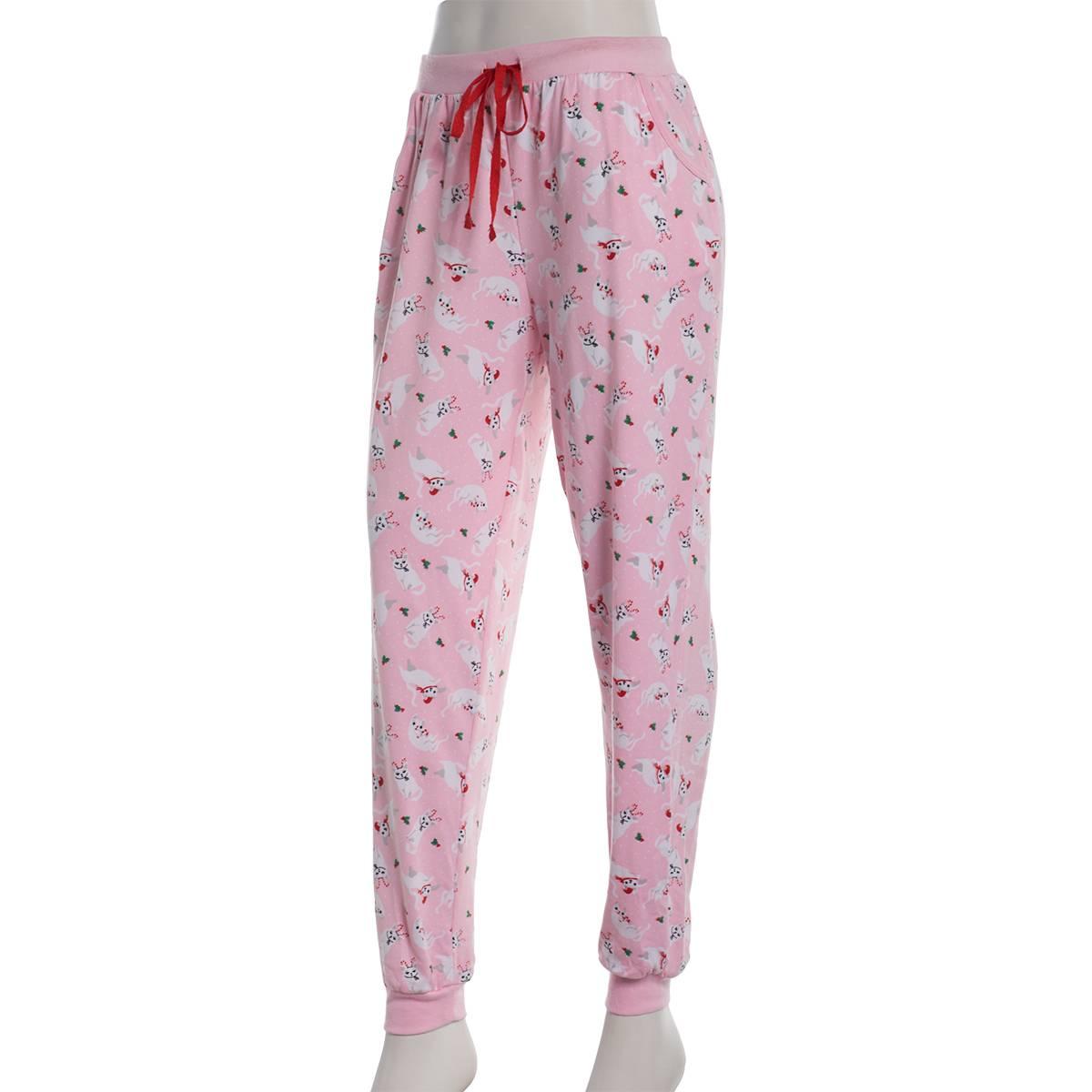 Click here for Juniors Pillow Talk Cats and Candy Cane Pajama Jog... prices