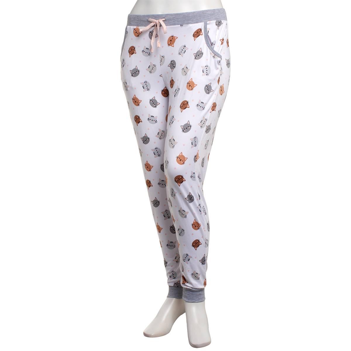 Click here for Juniors Pillow Talk Cats Faces Pajama Joggers prices