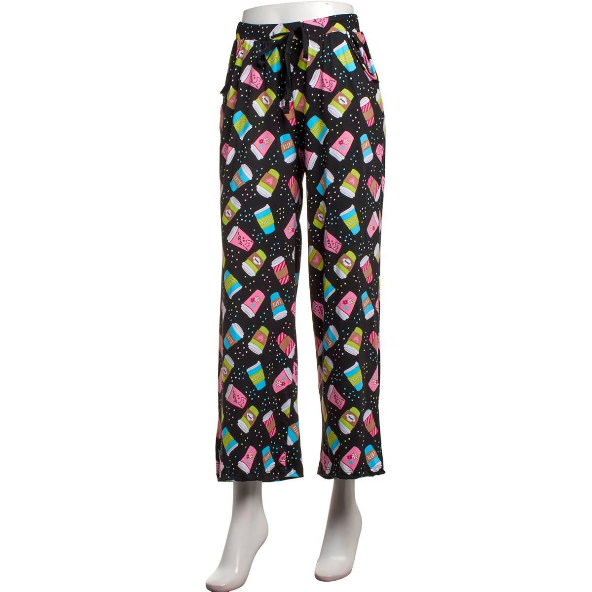 Click here for Juniors Pillow Talk Coffee Cups Wide Leg Crop Paja... prices