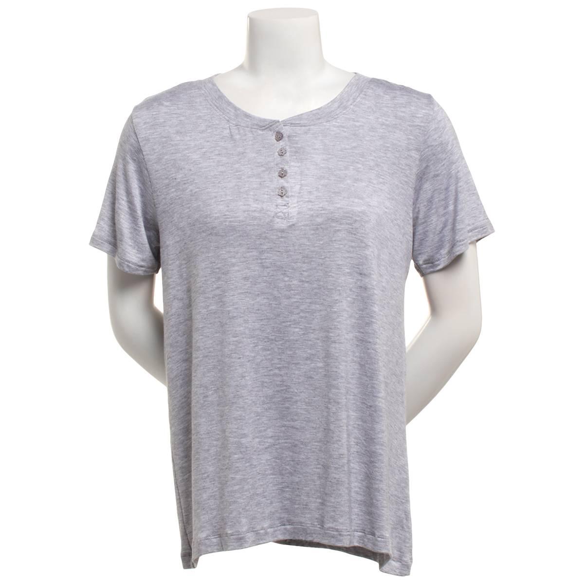 Click here for Womens Rene Rofe(R) Short Sleeve Solid V-Neck Henl... prices