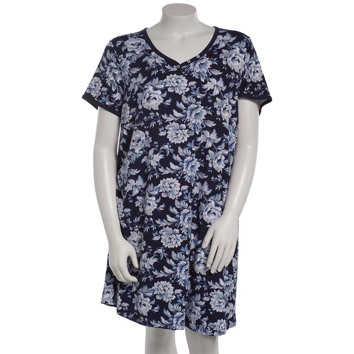 Click here for Plus Size Rene Rofe(R) Short Sleeve Ribbed Floral... prices