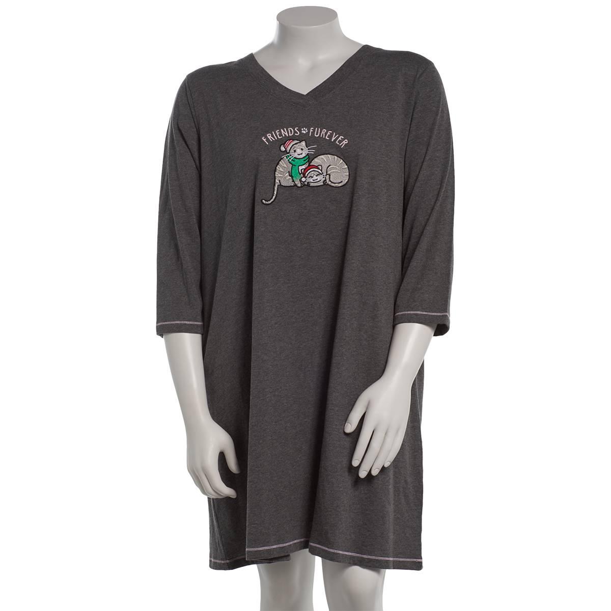 Click here for Plus Size Rene Rofe Friends Furever Winter Cats Ni... prices